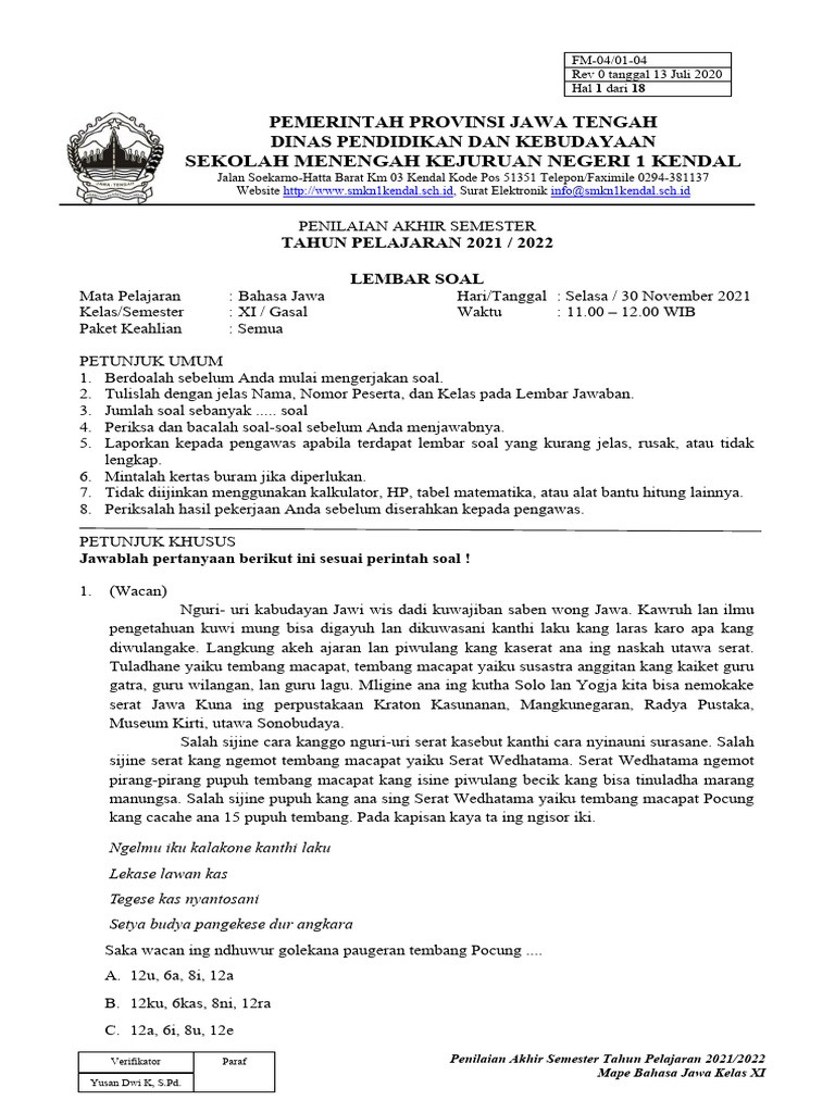 11 Bjawa Soal | PDF