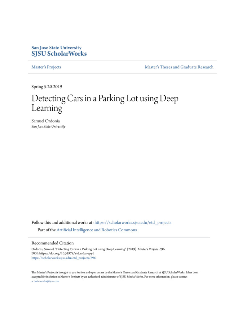 Detecting Cars in A Parking Lot Using Deep Learning | PDF | Deep ...