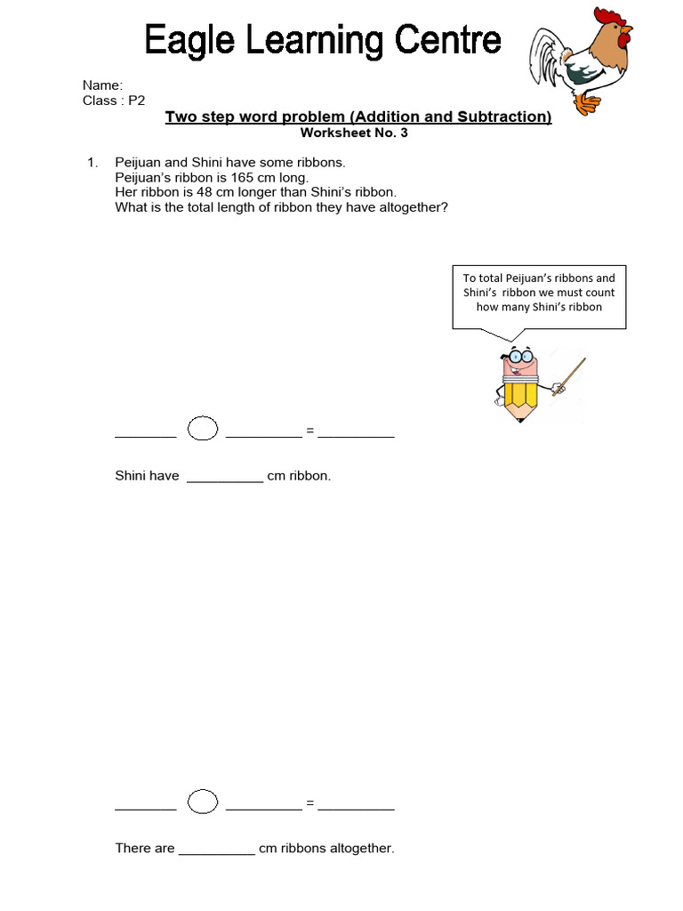 Two-Step Word Problems for P2 Math | PDF