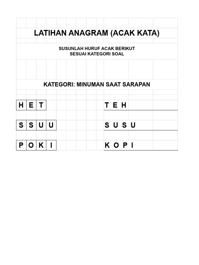 Copy Latihan Anagram | PDF