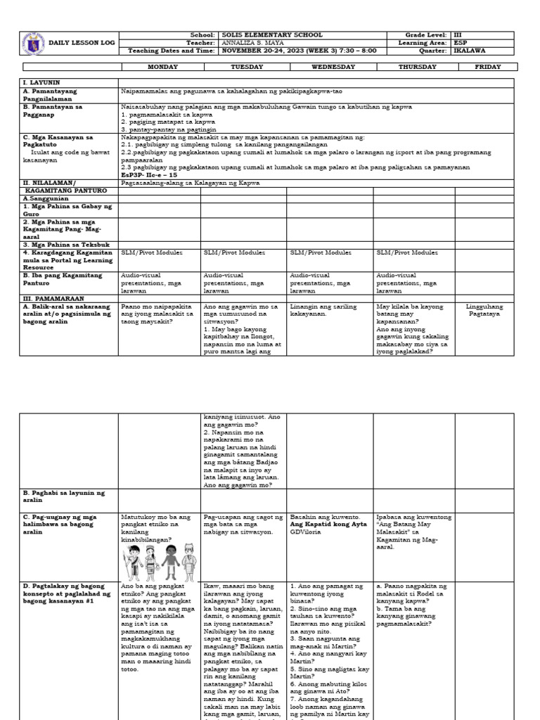 DLL - Esp 3 - Q2 - W3 | PDF