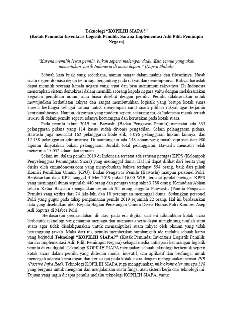 Teknologi Kopilih Siapa | PDF