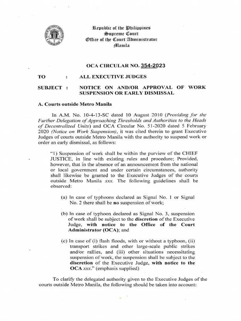 OCA Circular No. 354 2023 | PDF | Finance & Money Management ...