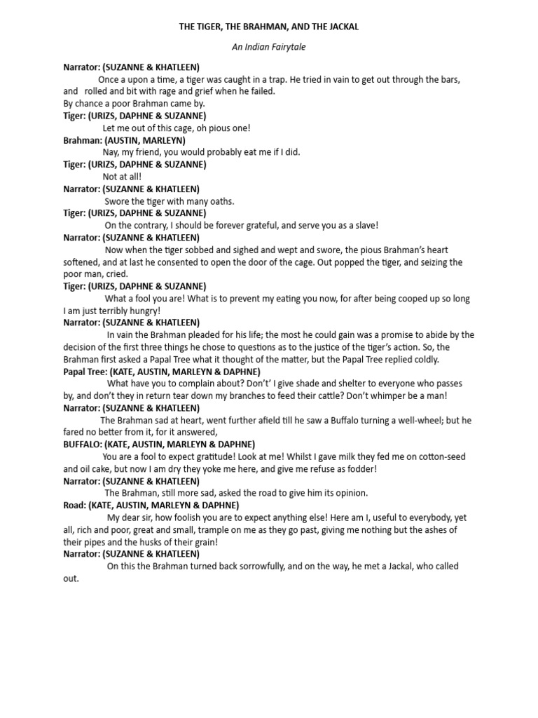 Tiger and Brahman: An Indian Fable | PDF | Cooking, Food & Wine | Poetry