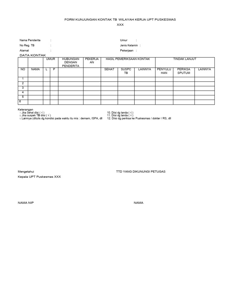 4418 Bukti Pencatatan Kasus TB Di Puskesmas | PDF
