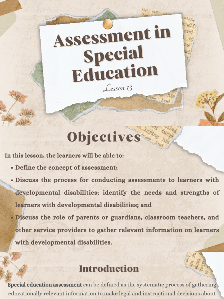 Special Education Assessment Overview | PDF | Educational Assessment ...