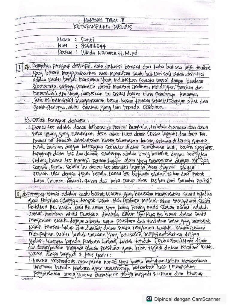 Jawaban Tugas 2 - Ket - Menulis - Santi | PDF