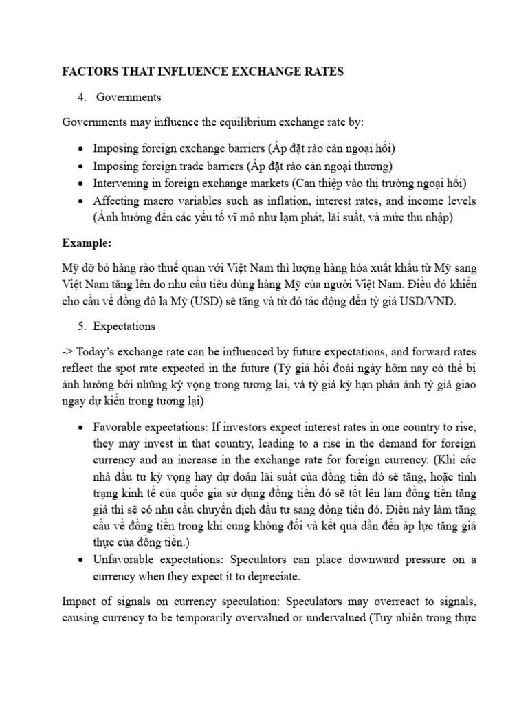 Factors That Influence Exchange Rates 1 | PDF Factors That Influence Exchange Rates 1 | PDF