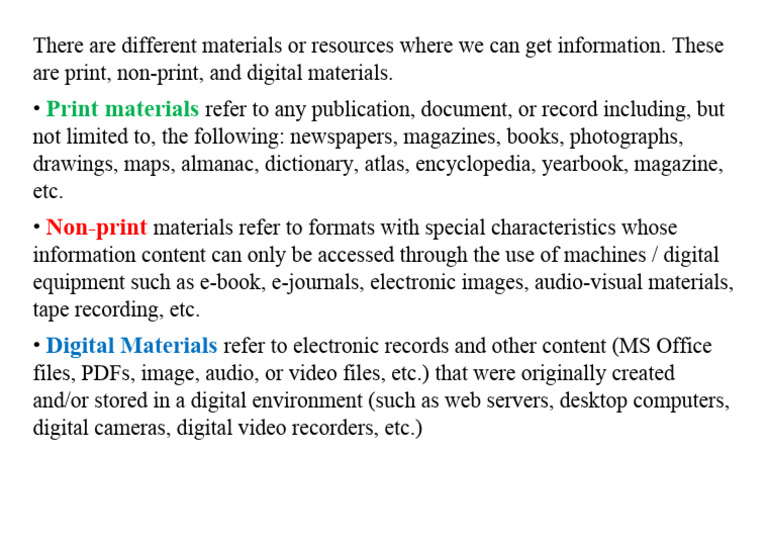 Type of Materials | PDF