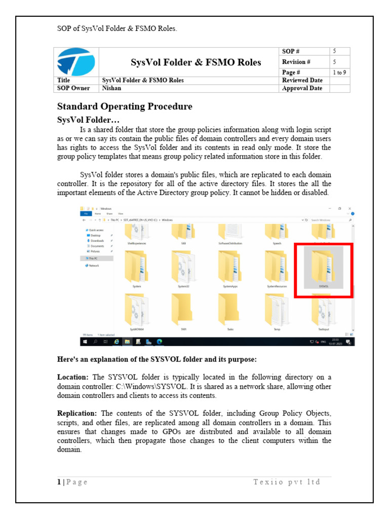 SysVol Folde & FSMO Roles | PDF | Group Policy | Computer File
