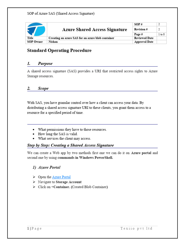 Sop Sas | PDF | Uniform Resource Identifier | Microsoft Azure