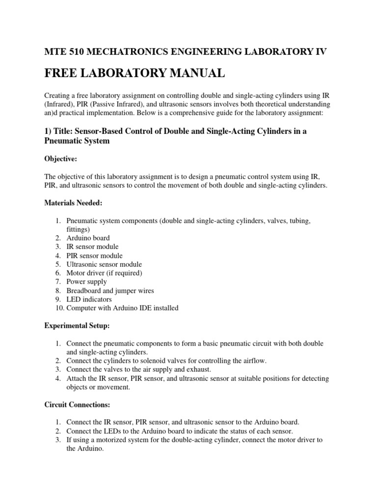 Mte 510 Laboratory Manual | PDF | Programmable Logic Controller | Operational Amplifier