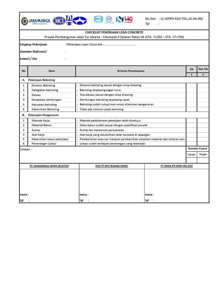 Checklist 002 Lean Concrete | PDF