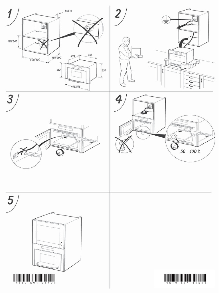 Manual Instalación Microondas Whirlpool AMW 460 1 IX | PDF