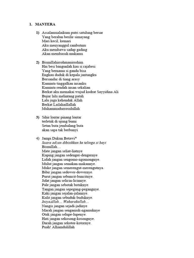 Mantera, Syair, dan Pantun Nasihat | PDF