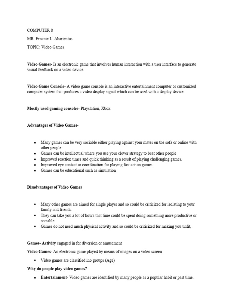 Computer Reviewer | PDF | Video Games | Video Game Consoles