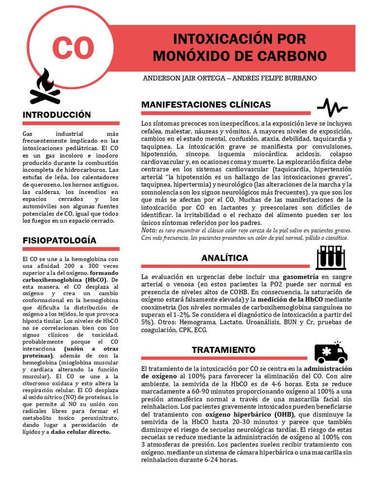 Intoxicación Por Monóxido de Carbono | PDF | Causas de la muerte | Medicina CLINICA