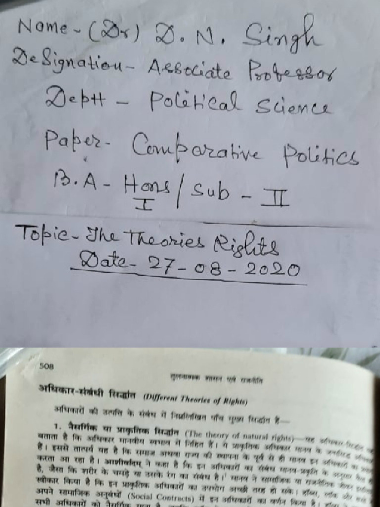 27.08.2020 DR.D N Singh Different Theories of Justice | PDF