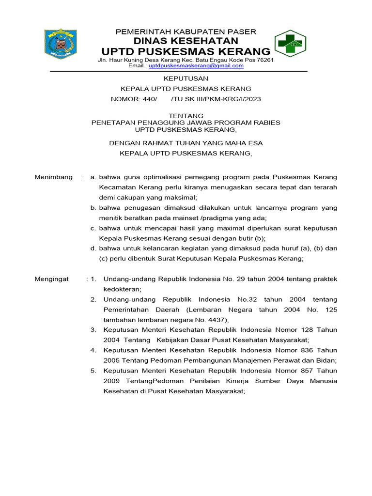 SK Pemegang Program | PDF