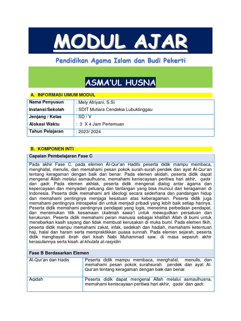 Modul Ajar 3 | PDF