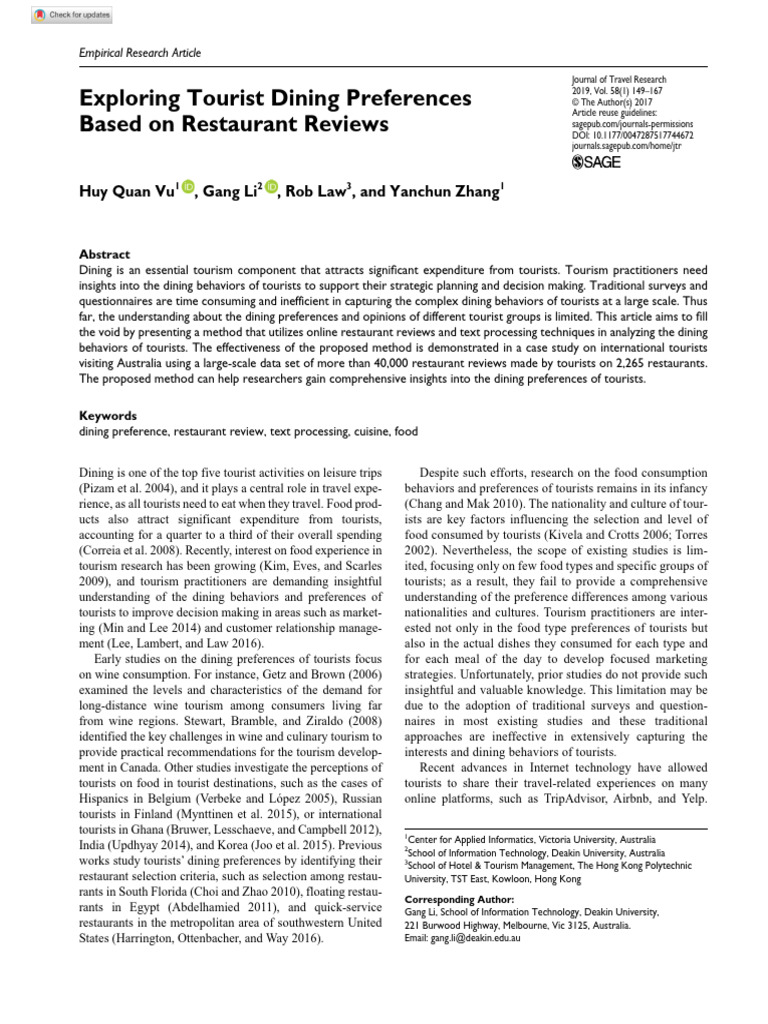 Exploring Tourist Dining Preferences | PDF | Data Mining | Restaurants