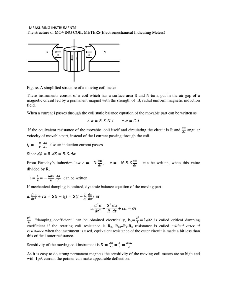 Measuring Instruments Pdf Inductor Electromagnetic Induction