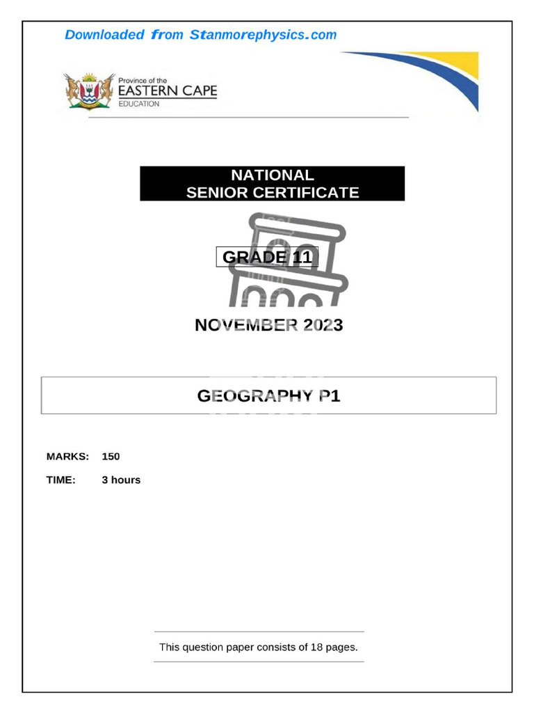 EC Geography Grade 11 November 2023 P1 and Memo | PDF