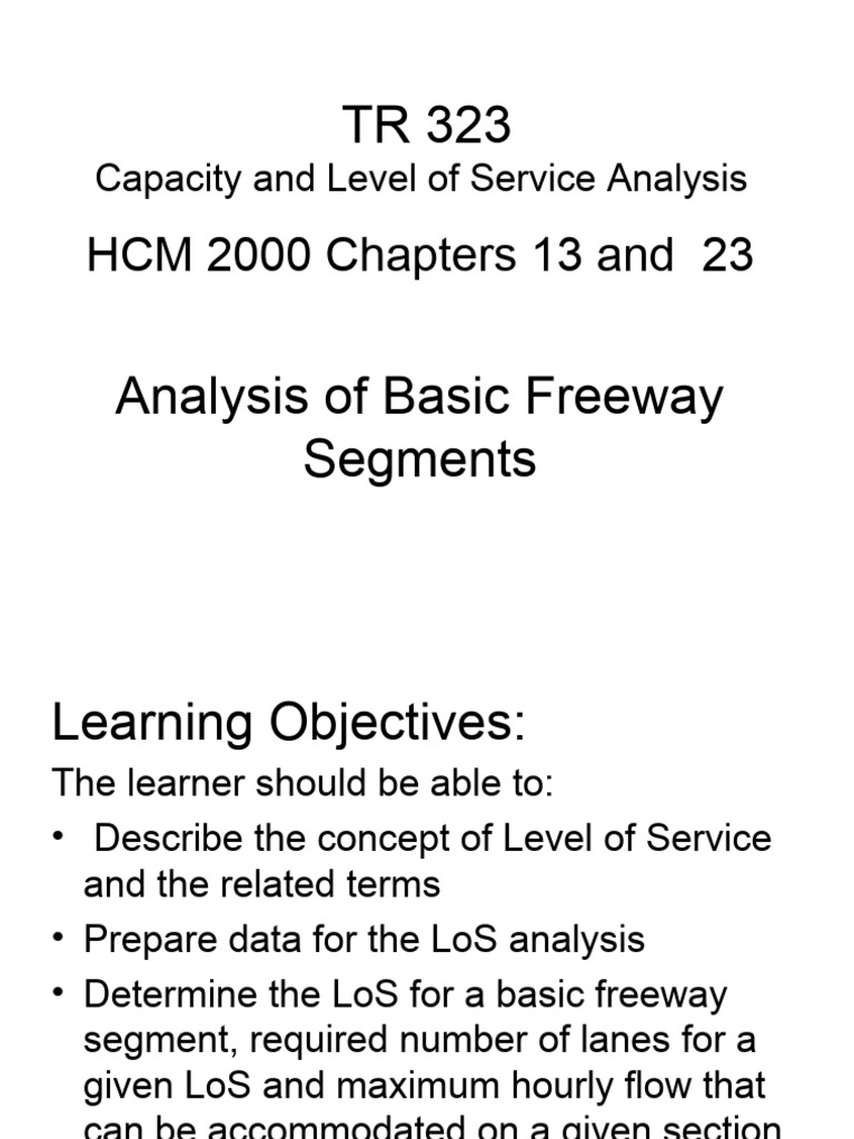 Basic Freeway Analysis | Download Free PDF | Traffic | Road Transport