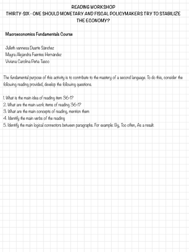 English Reading Workshop | PDF | Fiscal Policy | Macroeconomics