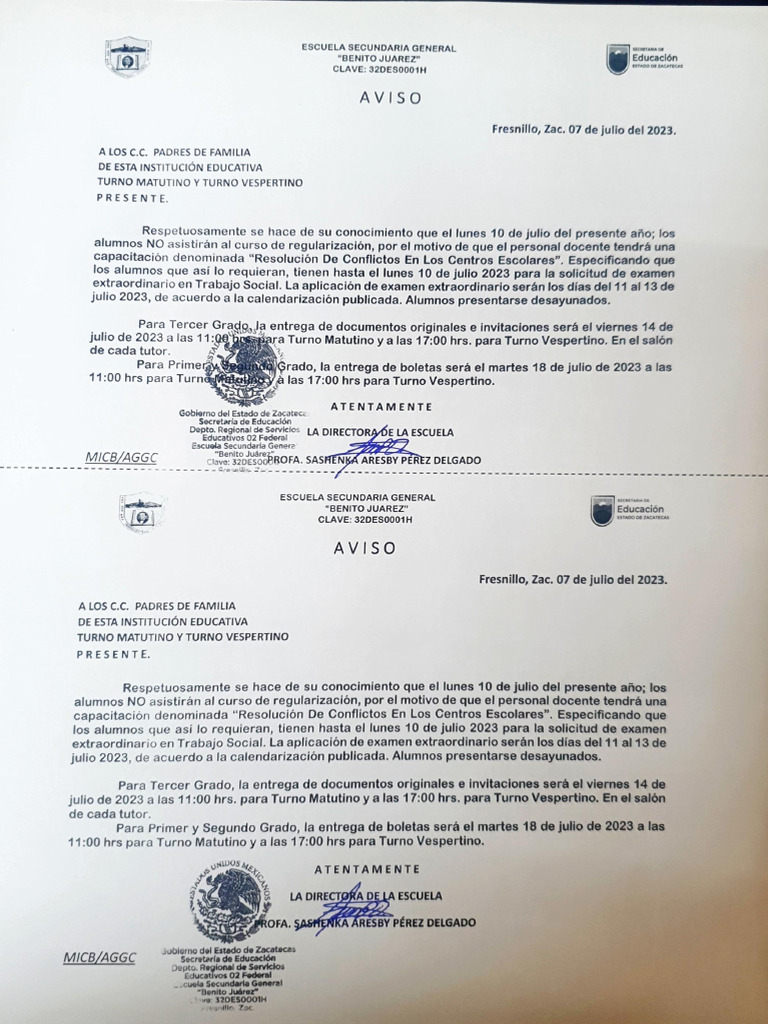 Aviso 07 Julio 23 | PDF