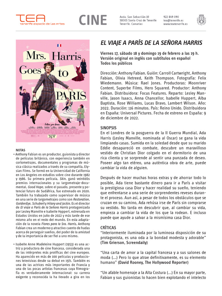 "El viaje a París de la Sra. Harris" | PDF
