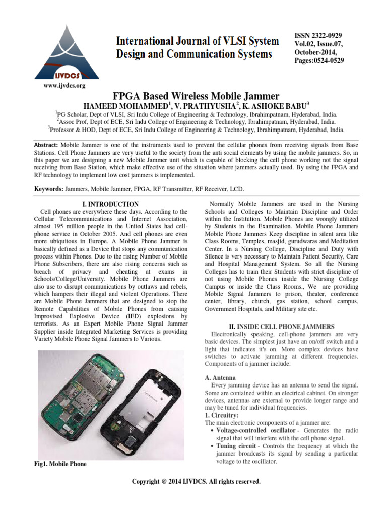 FPGA Based Wireless Mobile Jammer | PDF | Cellular Network | Field Programmable Gate Array