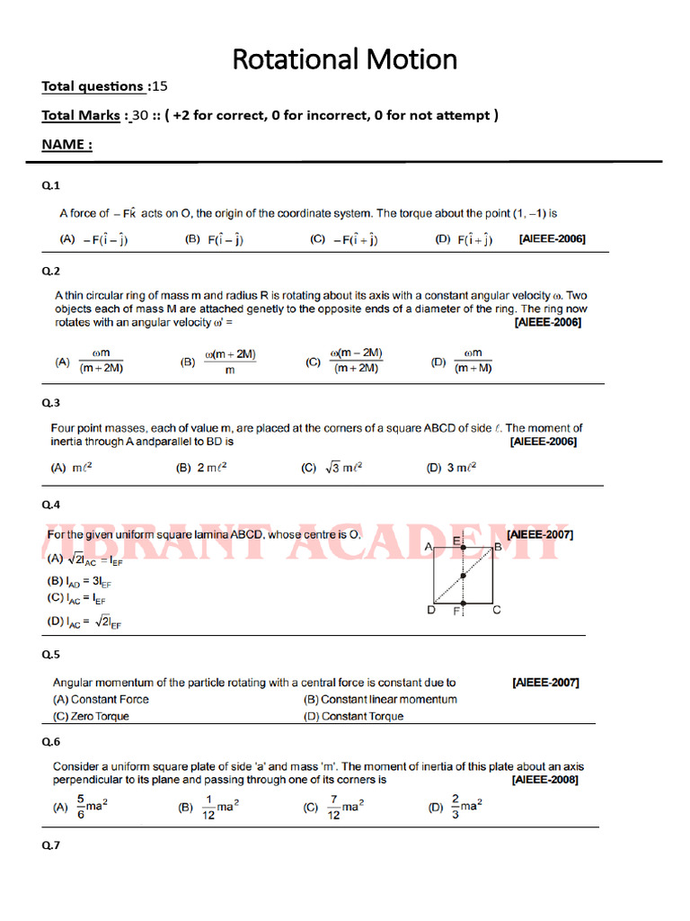 Rotational Motion | PDF | Teaching Methods & Materials