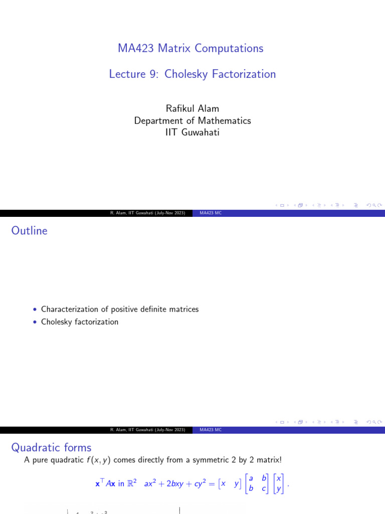 Lect 9 | PDF | Matrix (Mathematics) | Functions And Mappings