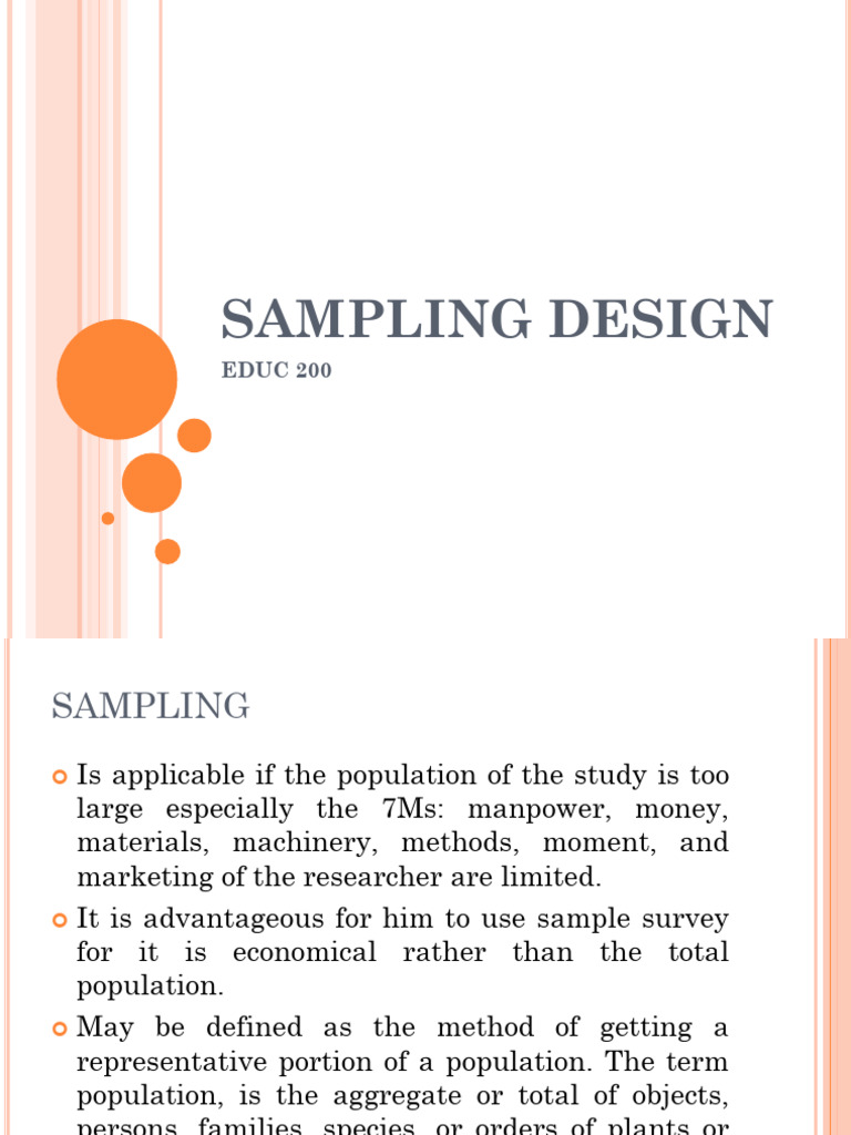 Topic 4. Sampling Design | PDF