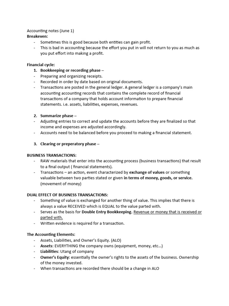 Accounting Notes | PDF | Debits And Credits | Economies