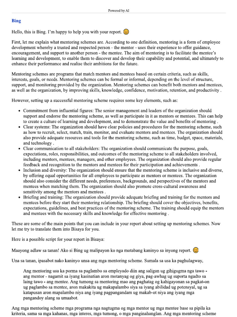 Script With Bisaya Scheme Mentoring | PDF