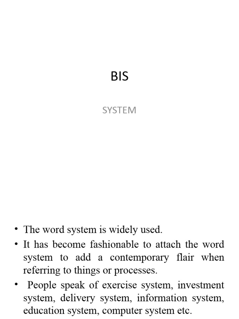Bis System | PDF | System | Input/Output