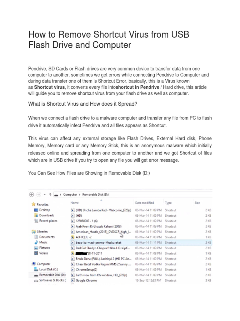Shorcut Virus Usb y PC | Download Free PDF | Usb Flash Drive | Computer Virus