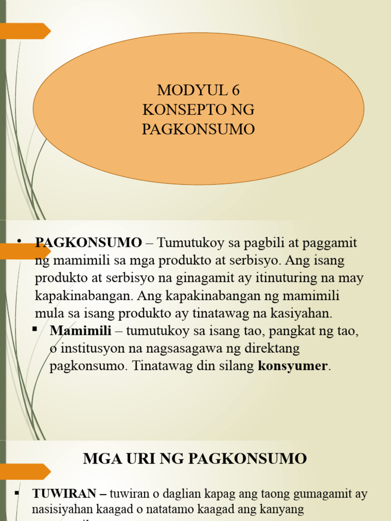 Modyul 6 Konsepto NG Pagkonsumo | PDF