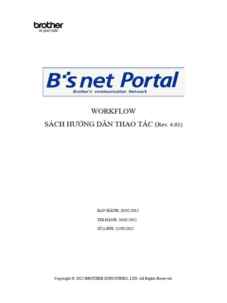 SÁCH HƯỚNG DẪN THAO TÁC (WORKFLOW) Rev401 | PDF