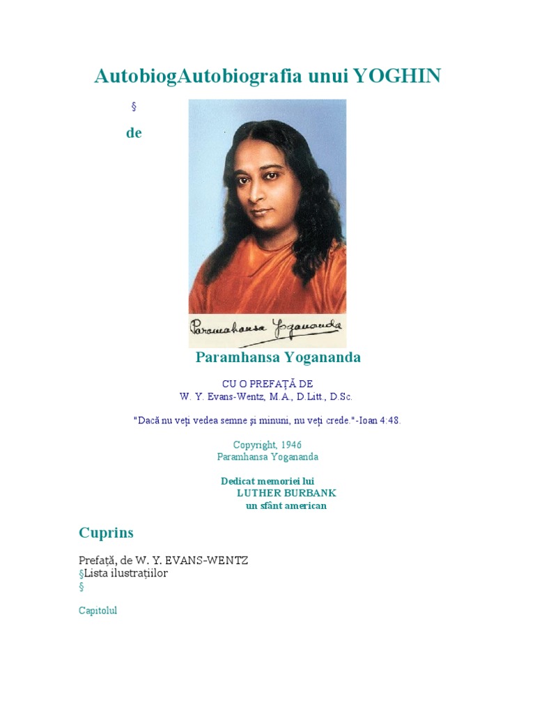 P.yogananda - Autobiografia Unui Yoghin | PDF