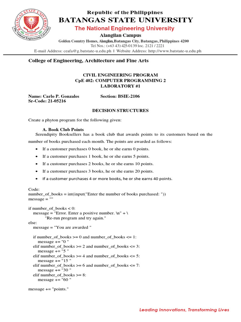 Laboratory-No-1 Gonzales | PDF | Software Engineering | Computing