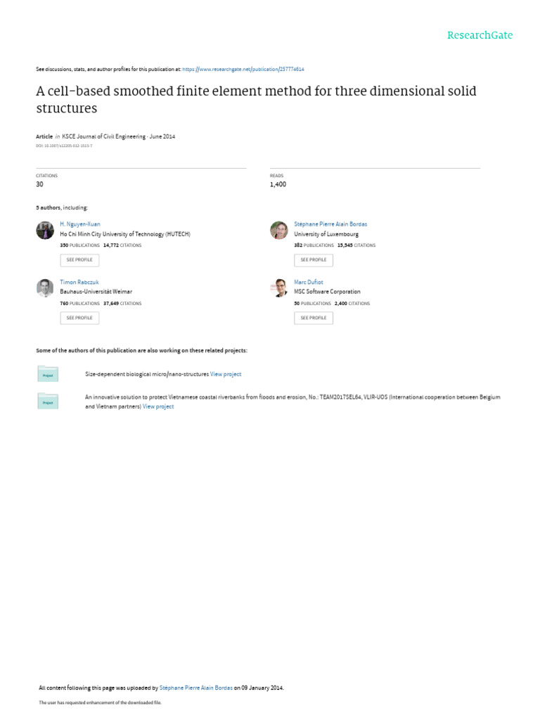 A Cell Based Smoothed Finite Element Method For Th Pdf Finite Element Method Mathematical