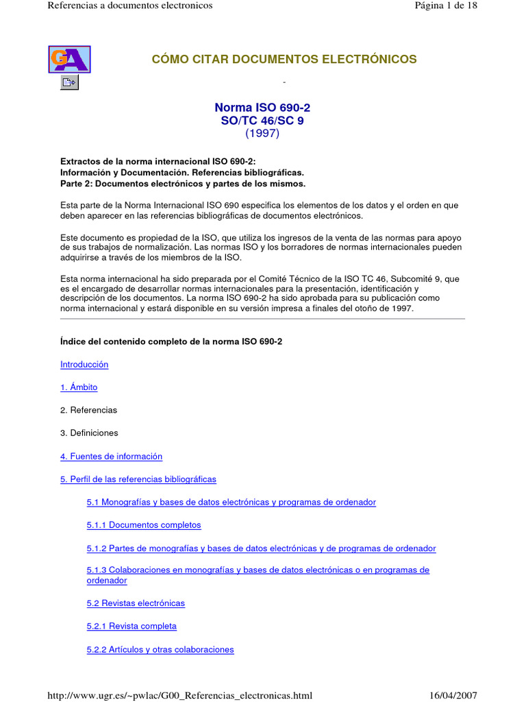 Como Citar Documentos Electronicos | PDF | Citación | Bibliografía