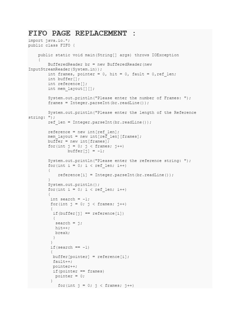 Exp 4 Page Replacement Algorithm | PDF | Pointer (Computer Programming ...