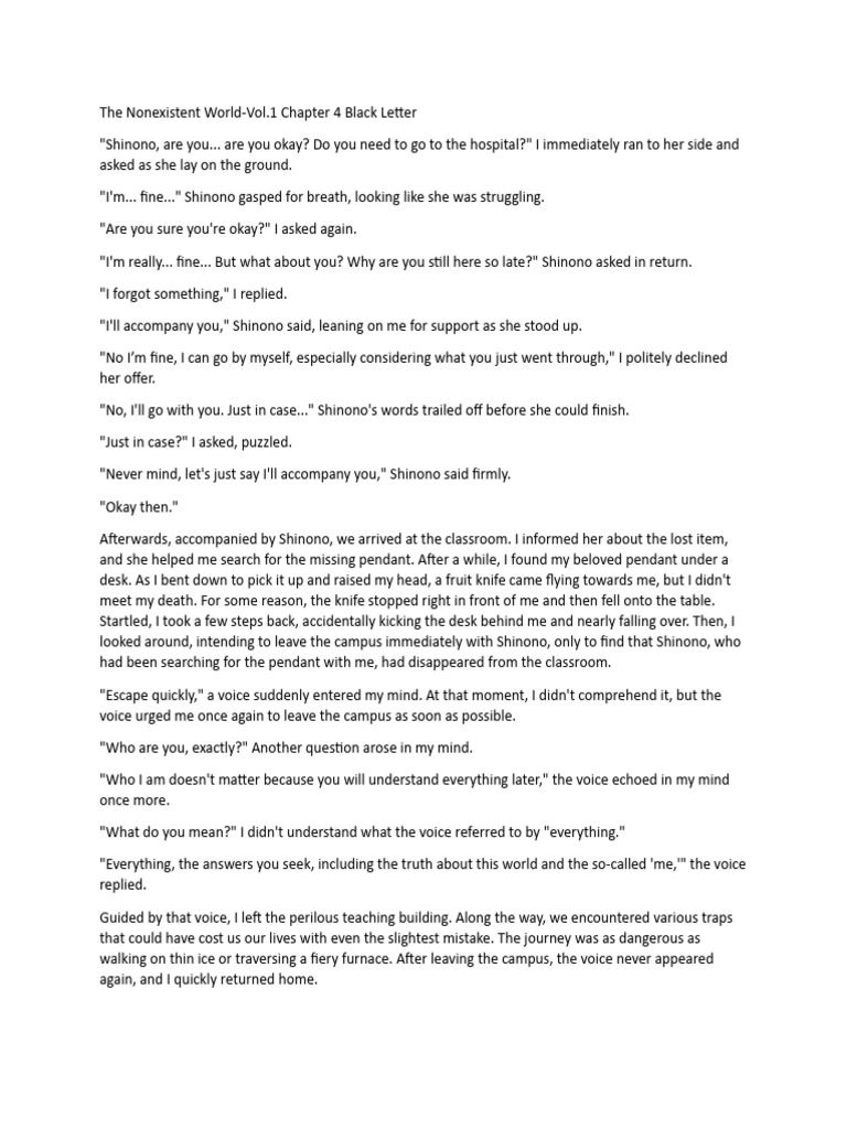 005 The Nonexistent World-Chap 4 | PDF | Question