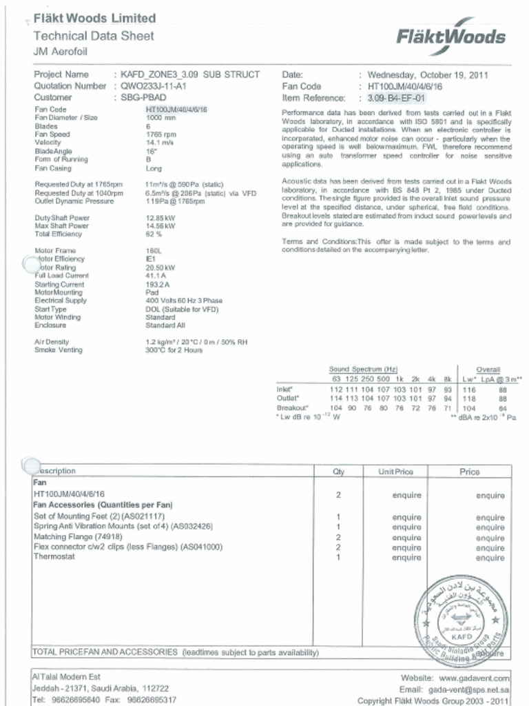Exhaust Fans - Data Sheet | PDF