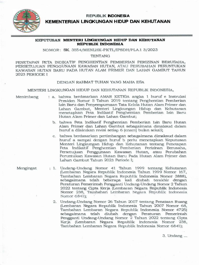 Peta PIPPIB 2023 Periode I Indonesia | PDF