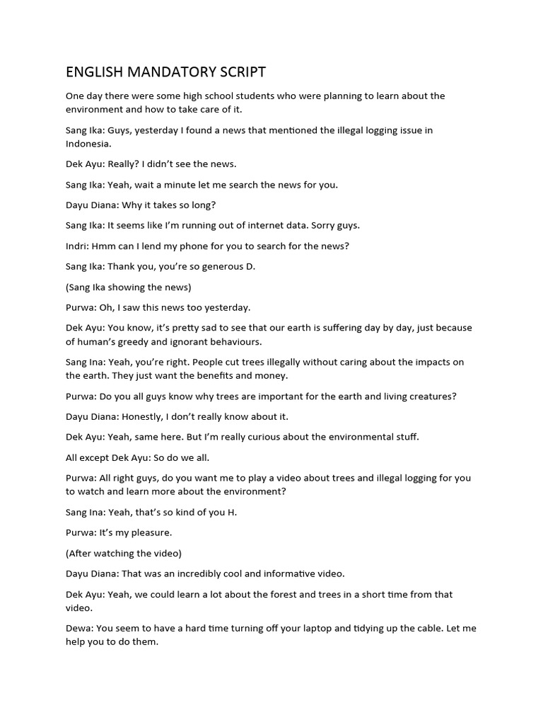 English Mandatory Script-1 | PDF